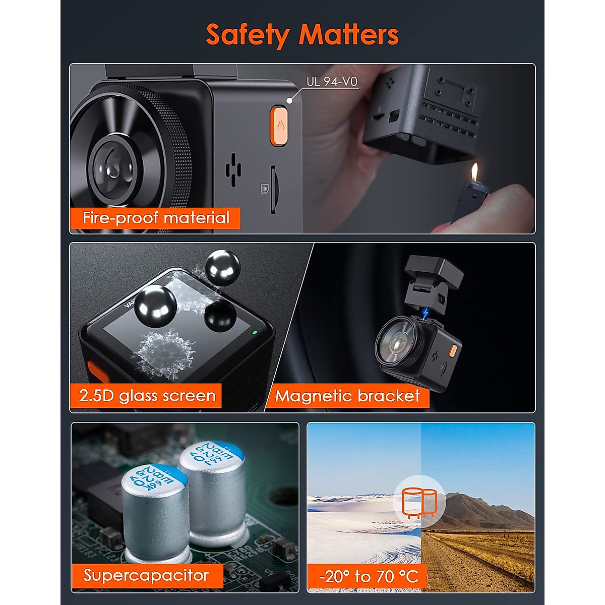 【Bundle: Vantrue E1 Mini GPS Dash Camera+ Type C USB Hardwire Kit】2.7K WiFi Mini Dash Cam with GPS and Speed, Voice Control Front Car Dash Camera, 24 Hours Parking Mode, Night Vision,Motion Detection