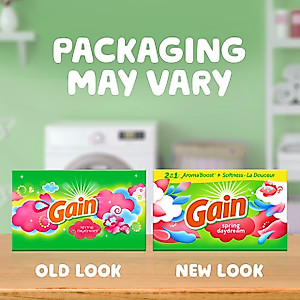 Gain Dryer Sheets, 240 Count, Original Scent Laundry Fabric Softener Sheets with 2-in-1 AromaBoost Plus Softness