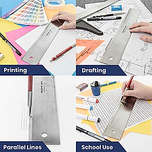 Pacific Arc 12" Straight Edge Stainless Steel 0.09" Thick Steel, Heavy Duty