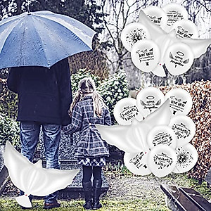 Prasacco 23 Pieces White Memorial Balloons Set, Funeral Balloons to Release In Sky with 3 Pcs Peace Dove Balloons Pigeon Balloons Funeral Remembrance Balloons for Condolence Funeral Anniversary