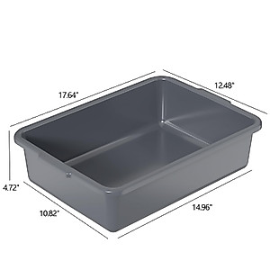 Vadidiya 13 L Plastic Commercial Bus Tubs, Plastic Commercial Wash Basins, 12 Packs