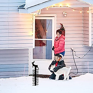 Gift 24cm Snowflake Snow Measuring Instrument Snowmobile Snow Measuring Instrument Metal Snow Measuring Ruler Outdoor Garden Ornament Saw Angle Digital (Black, One Size)