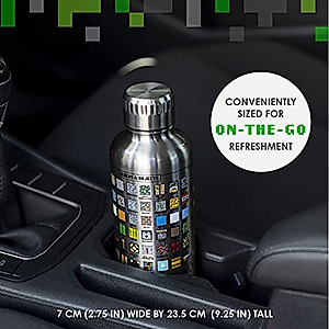 Paladone, 500ml, Minecraft Metal Water Bottle | Officially Licensed Gaming Merchandise