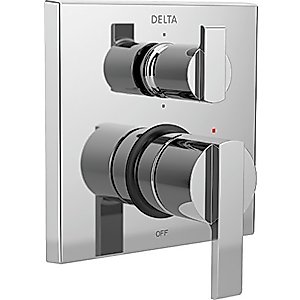 DELTA FAUCET T24967, Chrome Ara Angular Modern Monitor 14 Series Valve Trim with 6-Setting Integrated Diverter