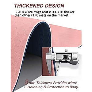 Yoga Mat with Strap, 1/3 Inch Extra Thick Double-sided Non Slip, Professional TPE Mats for Women Men, Workout Yoga, Pilates and Floor Exercises