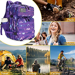 KXBUNQD Casual Daypack Lightweight School Bag for Men Women Travel Rucksack Large Outdoor Waterproof BackPack with Molle System