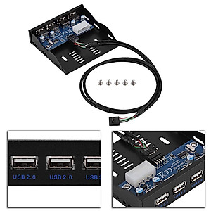 Limouyin Floppy Front Panel 3.5'' 4 Port USB2.0 HUB Floppy Front Panel 9 Pin to 4 Interface USB 2.0 HUB for Computer PC