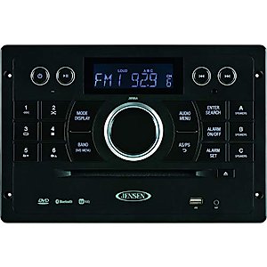 Jensen JWM6A DVD|USB|AUX|HDMI| Wallmount Stereo with App Control (jControl), Bluetooth A2DP/AVRCP Streaming Audio, Compatible with iPod/iPhone Control & Charging, DVD/CD-R/RW/MP3, 12V DC (Renewed)
