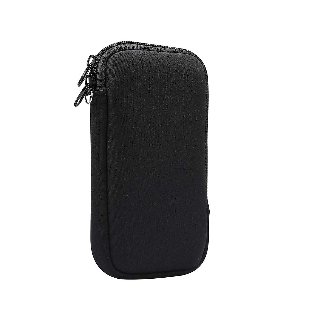 Bobrand Neoprene Cell Phone Pouch Soft Elastic Shockproof Bag with Lanyard for iPhone 13 Mini 12 SE 2020 Samsung Galaxy S10e A40 Google Pixel 5 4a 3 Alcatel 1 1B (Black) (CELLEA122-5.4'')