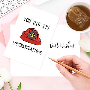 Londue Firefighter Graduation Congratulations Card, You did it congratulations, Unique College Congrats Graduation Card for Fire Academy Classmate Student