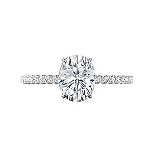 Kiara Gems 3 CT Oval Cut Solitaire Moissanite Engagement Ring, VVS1 4 Prong Irene Knife-Edge Silver Wedding Ring, Woman Gift, Promise, Birthday Gift (6)