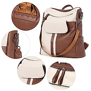 CLUCI Backpack Purse for Women Large Leather Travel Convertible Fashion Designer Ladies Purse