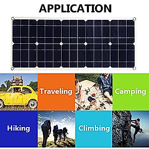 50W 5V/18V Solar Panel USB Output Monocrystalline Solar Panel IP65 Water-resistant with 10A Solar Charge Controller Regulator for Car Yacht Batterys Boat Charger