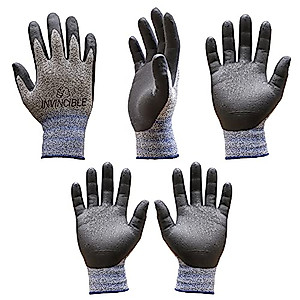 HANNASY Safety Work Gloves Poly NBR Foam Coated Protection, Easy Grip Slip Resistant Mechanic Garden Warehouse All Purpose (3, Medium)
