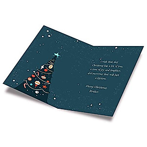 Christmas Card Brother | Made in America | Eco-Friendly | Thick Card Stock with Premium Envelope 5in x 7.75in | Packaged in Protective Mailer | Prime Greetings