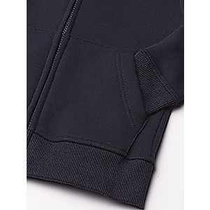 Nautica Boys' Long Sleeve Sensory-Friendly Fleece Full Zip Hoodie, Navy, 4