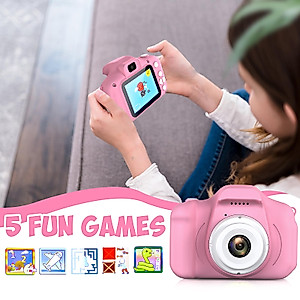 DITUPAN Kids Selfie Camera Toys for 3 4 5 6 7 8 9 10 11 12 Year Old Girls，Christmas Birthday Festival Gift for Kids Camera for Kids Upgrade Digital Camera with 32GB SD Card