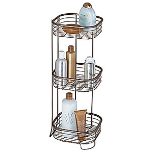 iDesign Standing Shower Caddy Organizer, The Forma Collection – 9.5" x 9.5" x 26.25", Bronze