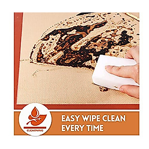 Silicone Baking Mat with Baking tart rings set of 5,Stainless Steel tart ring, Heat-resistant nonstick tart ring, muffin rings, molds and cake.