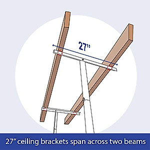 SafeRacks – 3x8 Overhead Garage Storage Rack - Height Adjustable Steel Overhead Storage Rack - 500 Pound Weight Capacity (White, 18"-33")