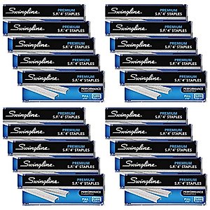 Swingline Staples, S.F. 4, Premium, 1/4" Length, 210/Strip, 5000/Box, 20 Boxes/Case, 1 Case (S7035450P-CS)