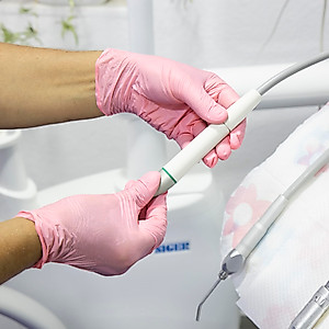 Comfy Package [100 Count Pink Nitrile Disposable Gloves - Latex Free and Rubber Free, Non-Sterile Powder Free Gloves - Medium