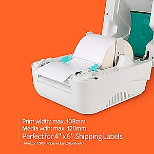 Fangtek Shipping Label Printer - Direct Thermal High Speed Printer - Compatible with Amazon, Ebay, Etsy, Shopify - 4×6 Label Printer & Multifunctional Printing