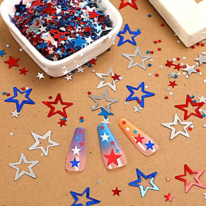 MARFOREVER 4th of July Confetti Patriotic Glitter Confetti Independence Day Party Decorations Red White Blue Twinkle Star Table Confetti for American Theme Events Party Veterans Memorial Day Decor