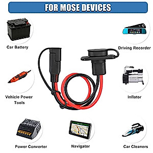 3PCS Sae Connector, SAE Quick Connector Harness, 1FT 12AWG SAE Adapter Male Plug to Female Socket Cable, Waterproof SAE Extension Cord for Solar Panel Generator Battery Charger Battery Tender cable