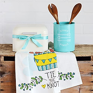 Now Designs Powder-Coated Steel Utensil Crock, Turquoise