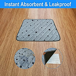 RIOUSSI Washable Pee Pads for Dogs, Reusable, Absorbent, Leakproof, Non Slip Pet Puppy Pads for Potty Training. 18x24 Inch(4pack)