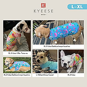 KYEESE 2 Pack Dogs Shirts Quick Dry Lightweight Dog T-Shirts with Reflective Label Tank Top Sleeveless Dog Vest for Small Dogs Puppy Clothes Strawberry Pattern Great for Summer, Large, Strawberry+Rose