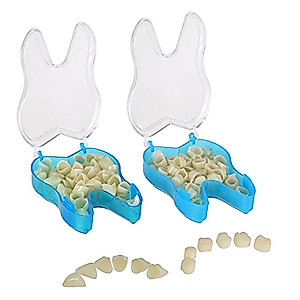 100 PCS Mixed Dental Temporary Crown Kit Anterior Front and Molar Posterior + Maximum Strength Dental Temporary Cement Loose Caps Repair