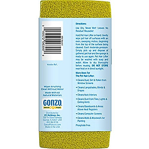 Gonzo Pet Hair Lifter - Remove Dog, Cat and Other Pet Hair from Furniture, Carpet, Bedding and Clothing - 1 Sponge