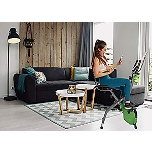 ShareVgo Bluetooth Smart Folding Semi Recumbent Magnetic Upright Exercise Bike with free APP for Indoor Bike Workout Log and Track, Backrest, Pulse Sensors and Tablet Holder - SXB1000