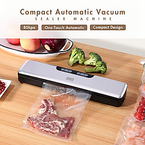 Aoresac Vacuum Sealer Machine, Automatic Food Vacuum Sealer for Food Storage and Sous Vide, Dry/Moist Modes, 13Inch Compact Design with 10Pcs Vacuum Sealer Bag for All Saving Needs Starter Kit