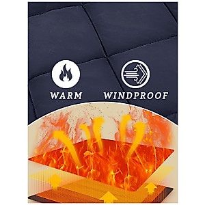 TACVASEN Men's Padded Jackets Winter Full Zipper Fleece Casual Bomber Varsity Coat Navy M