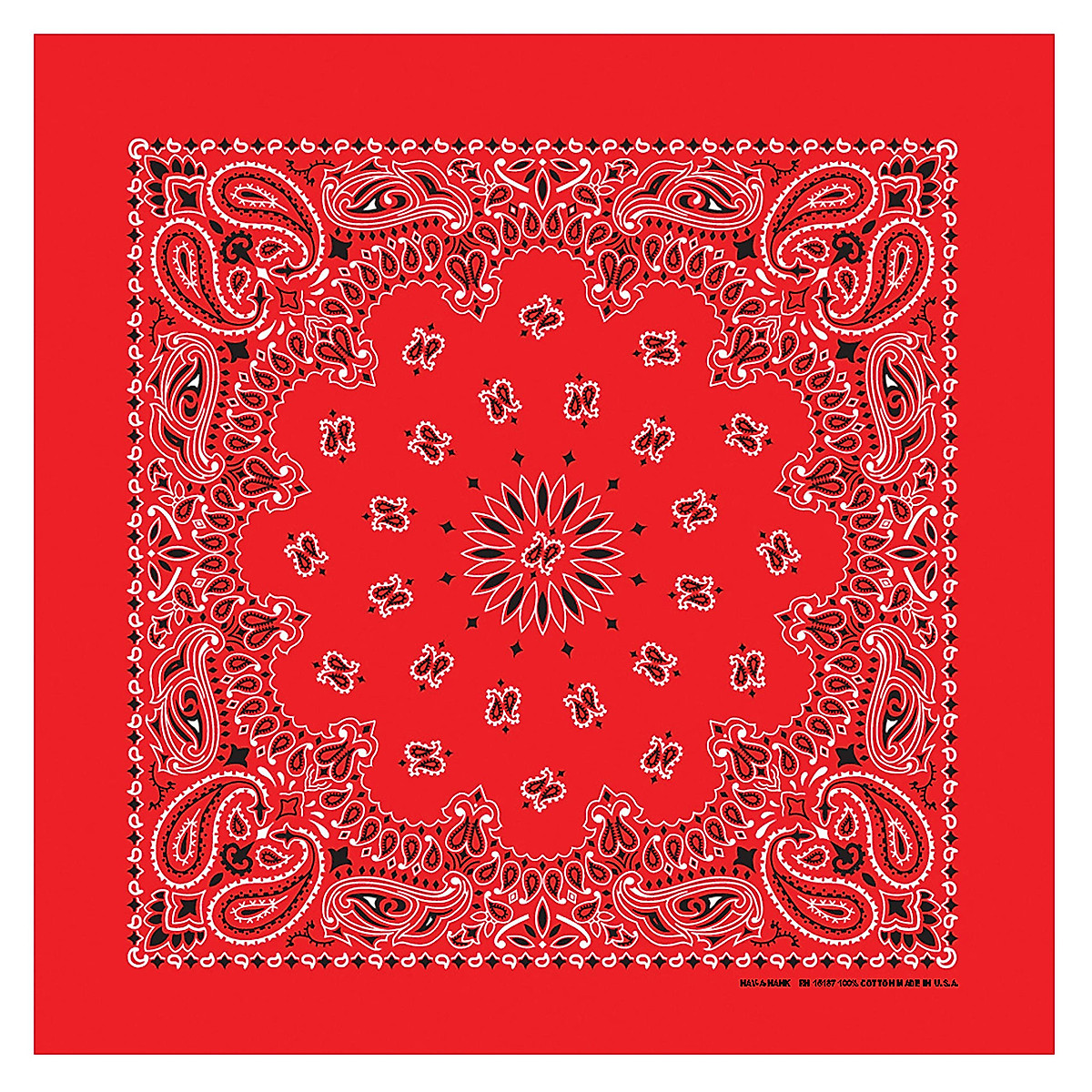 B53 100% Cotton Bandanas Made in the USA - Stylish Headband, Handkerchief, Scarf - 21 inch x 21 inch (Red, Navy, Black (3-pack))