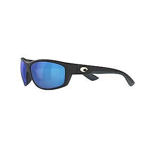 Costa Del Mar Man Sunglasses Matte Black Frame, Blue Mirror Lenses, 65MM