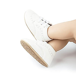 Casazoe Infant Baby Boys Girls Oxford Shoes PU Leather Wedding Loafers Brogue Toddler Baptism Dress Shoes First Steps Walking Flat Lazy Crib Shoe