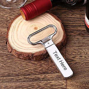 Personalized Wine Opener for Vintage Bottles,Sinseike Two-Prong Cork Puller,Father's Day Gifts (silver)