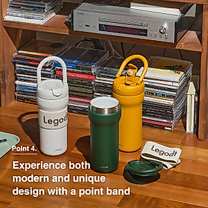 Odense Legodt 2 Way Tumbler 24oz with 2 in 1 Lid & Flexible Handle - Straw Available Insulated Travel Coffee Mug with Leak Proof - Double Stainless Steel Keeps Drinks Hor or Cold(Sweet Pumpkin)