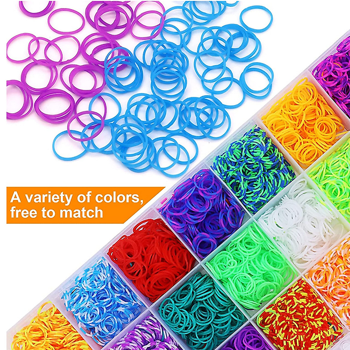 XYTLAX Rubber Band Bracelet Kit, Loom Making Kit for Girl, Loom Bands Refill Kits for Children Boy Girls Gift DIY Friendship Bracelets- Christmas Holiday Gifts