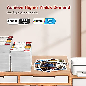 ejet 902XL Compatible Ink Cartridge Replacement for HP 902 902XL Ink Cartridge(Newest Chip) Work with Officejet Pro 6968 6978 6962 6958 6954 6960 Printer Tray(1 Yellow 1 Magenta 1 Cyan， 3 Pack)