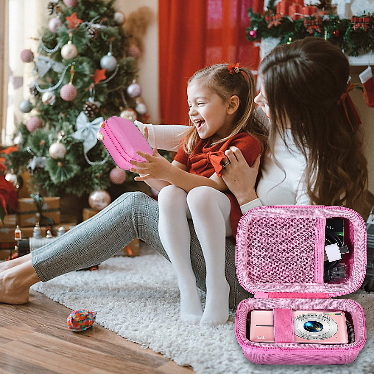 co2CREA Hard Case Compatible with CAMKORY/Lecran/KODAK PIXPRO/VAHOIALD/AiTechny Digital Camera Video Camera, Pink