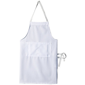 CHEFSKIN Children SMALL (fits 3-8) Apron Ultra Light Soft Comfortable Vibrant Color (WHITE)