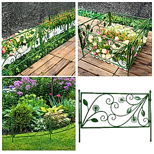 Decorative Garden Fence, Rustproof Metal Wire Fencing Border Animal Barrier, No Dig Garden Fencing, Flower Edging for Landscape Patio Yard Outdoor, Arched, Barrier Section Panel Decor Picket Edging