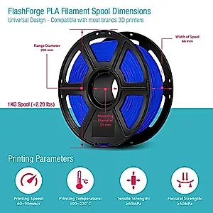 FlashForge PLA Filament - Blue Color - 1.75 MM