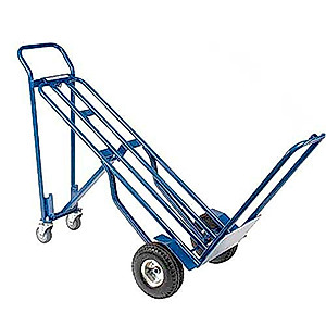 Global Industrial Steel 3-in-1 Convertible Hand Truck with Pneumatic Wheels