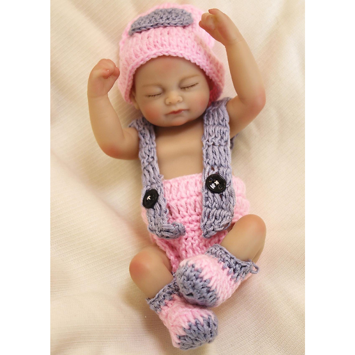 Wamdoll Miniature 10" Truly Real Beautiful Dreamer Newborn Baby Dolls Silicone Vinyl Full Body Waterproof for Girl